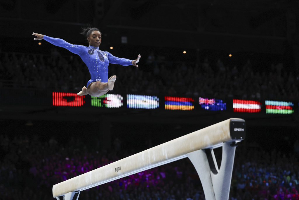 Simone Biles wins 6th all-around title at worlds to become most ...