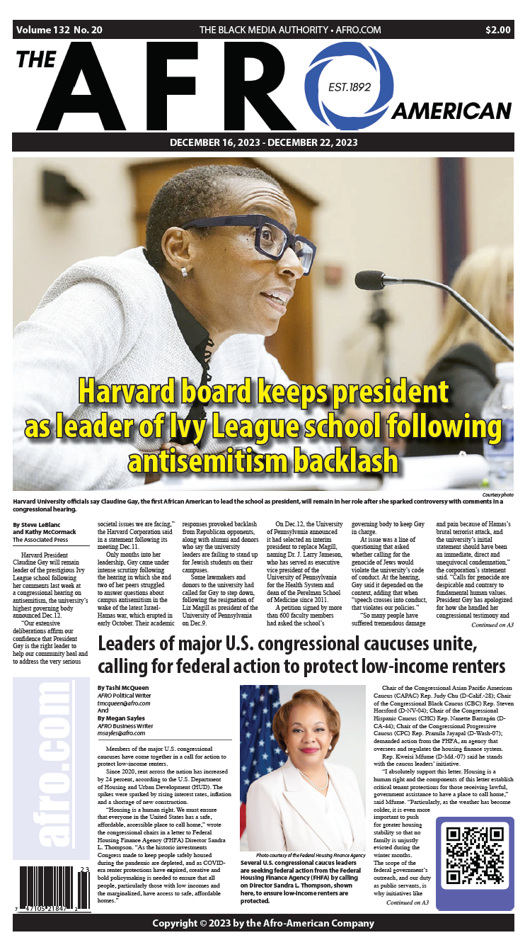 Afro e-edition 12-16-2023 | AFRO American Newspapers