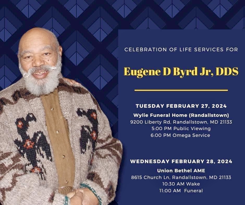 Funeral arrangements announced for Eugene D Byrd Jr, DDS | AFRO ...