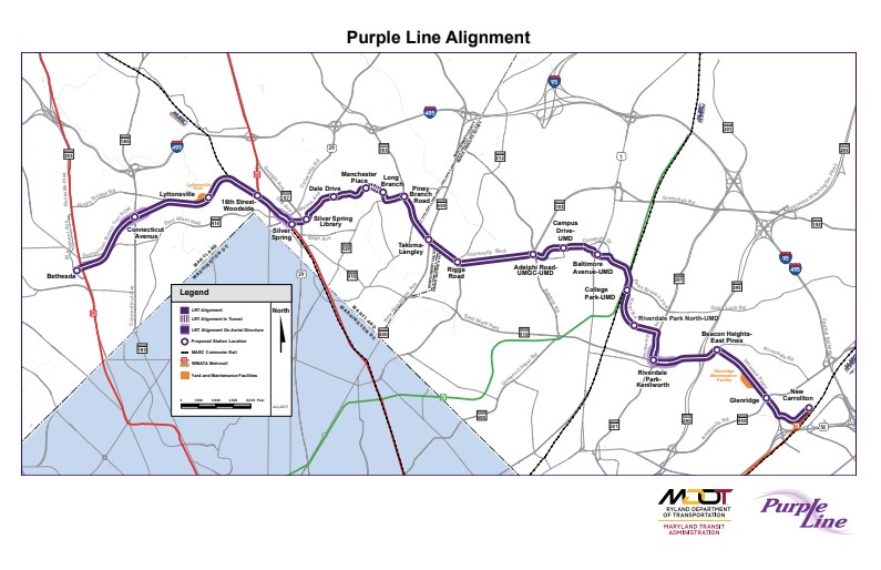 Purple Line Alignment Map | AFRO American Newspapers